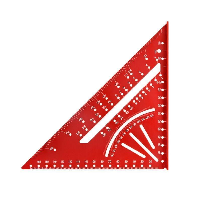 7inch Triangle Ruler Aluminum Angled Protractors Rafters Square Ruler ...