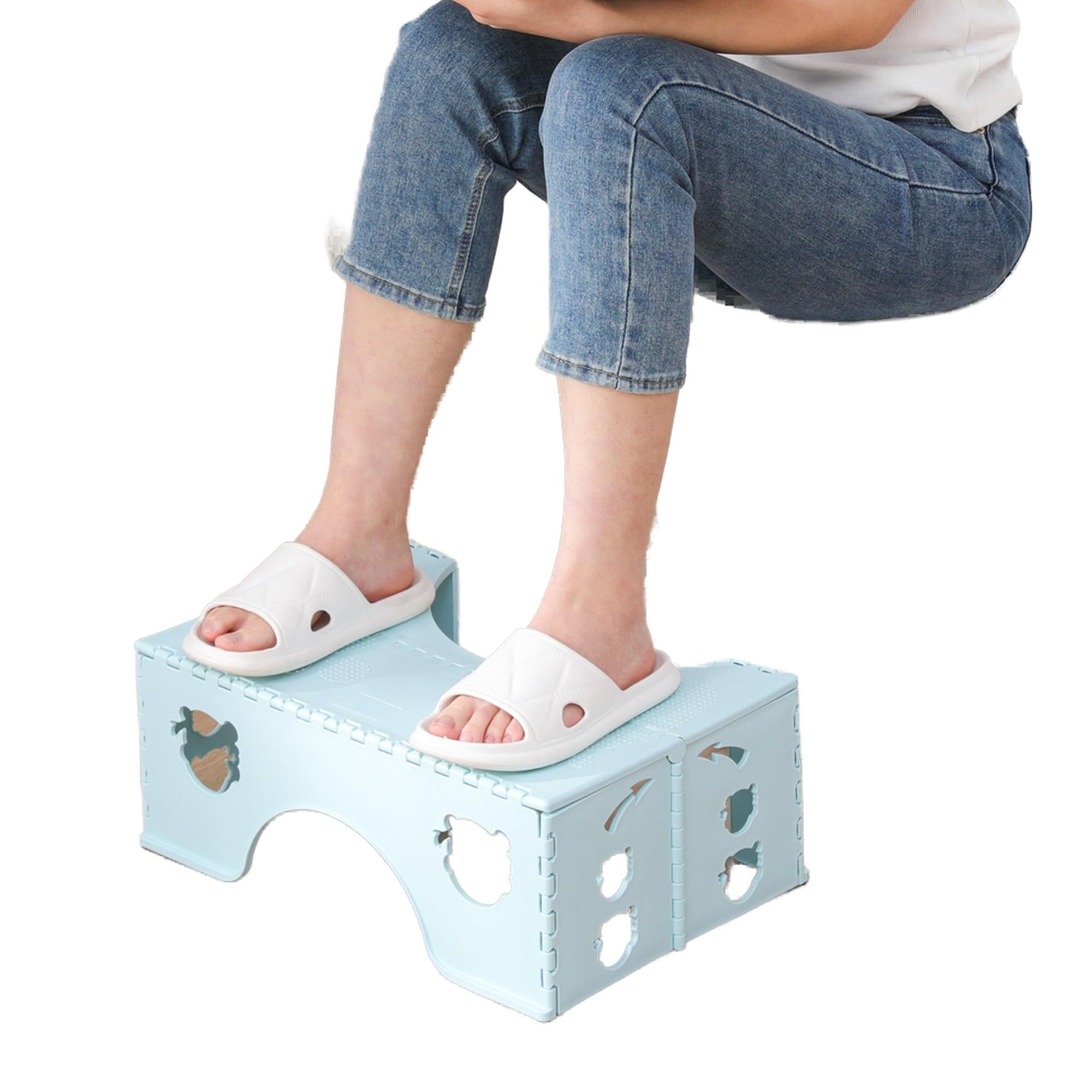 A 7inches Foldable Toilet Stool (Blue), Healthy Bathroom Squatting ...