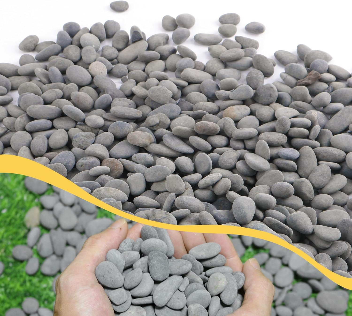 7lb Black Rocks for Plants, Decorative River Rocks for Succulents ...