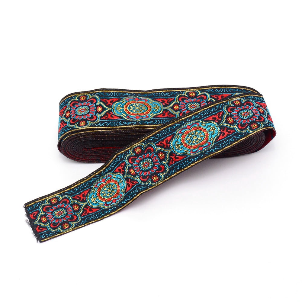 7m Ethnic Style Embroidery Polyester Ribbons Jacquard Ribbon Garment ...