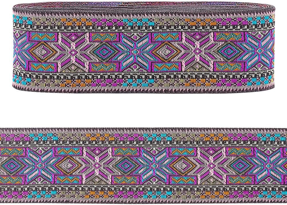 7M Ethnic Style Embroidery Flower Polyester Ribbon Clothes Accessories ...
