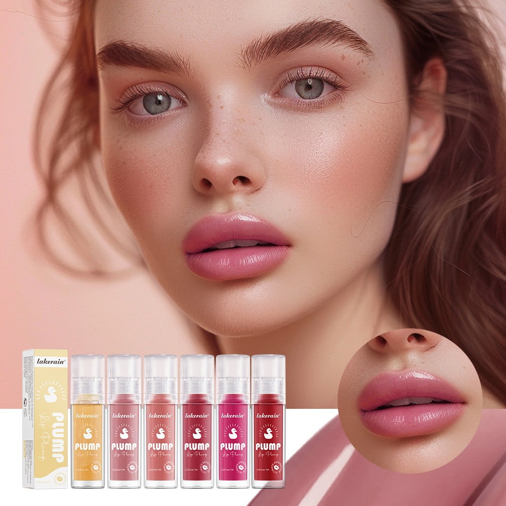 7ml Lip Glaze with Plumping Effect - Semi-Flat Brush for Full Coverage ...