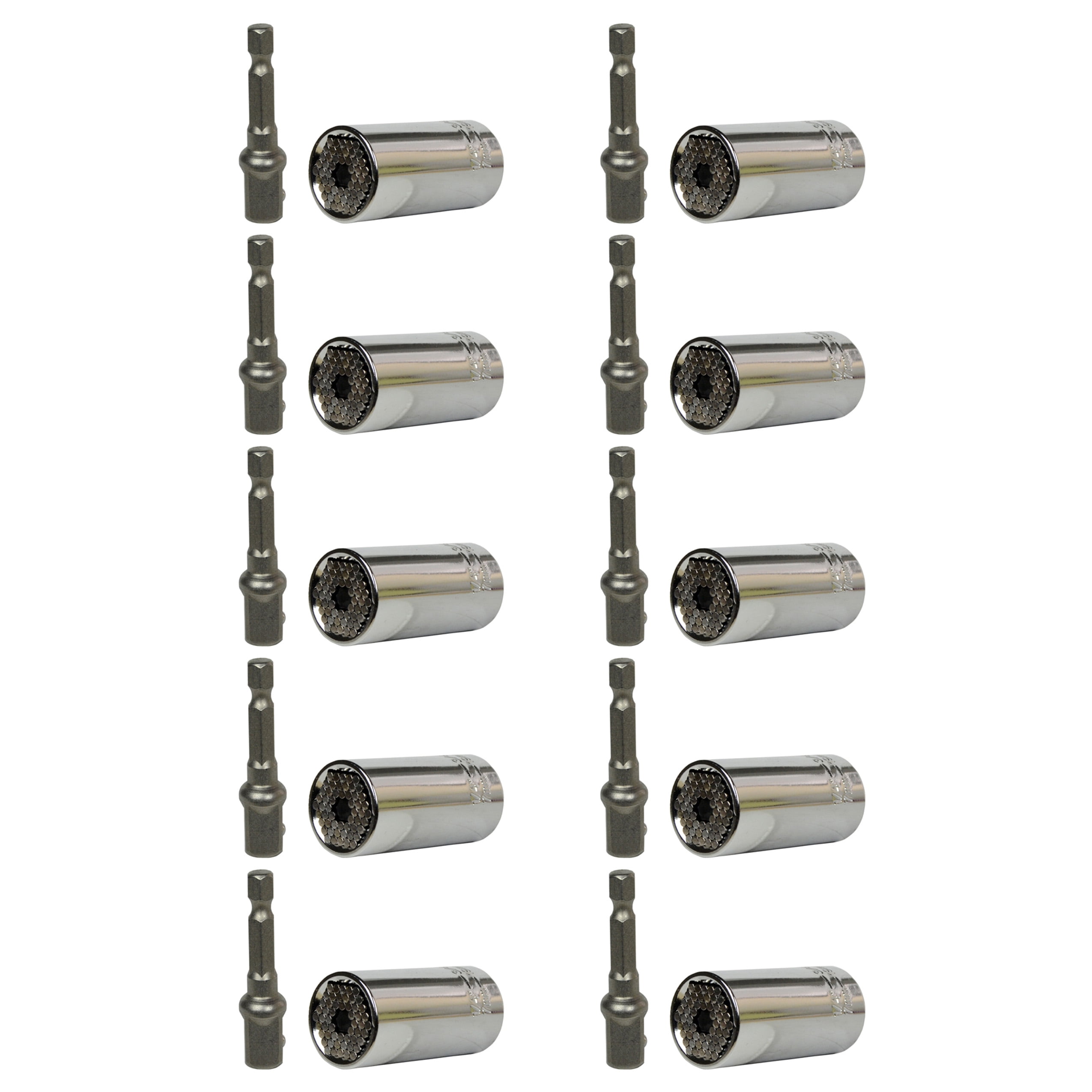 7mm-19mm 2-Piece Universal Socket Set with 1/4-in Hex Socket Adapter 10 ...