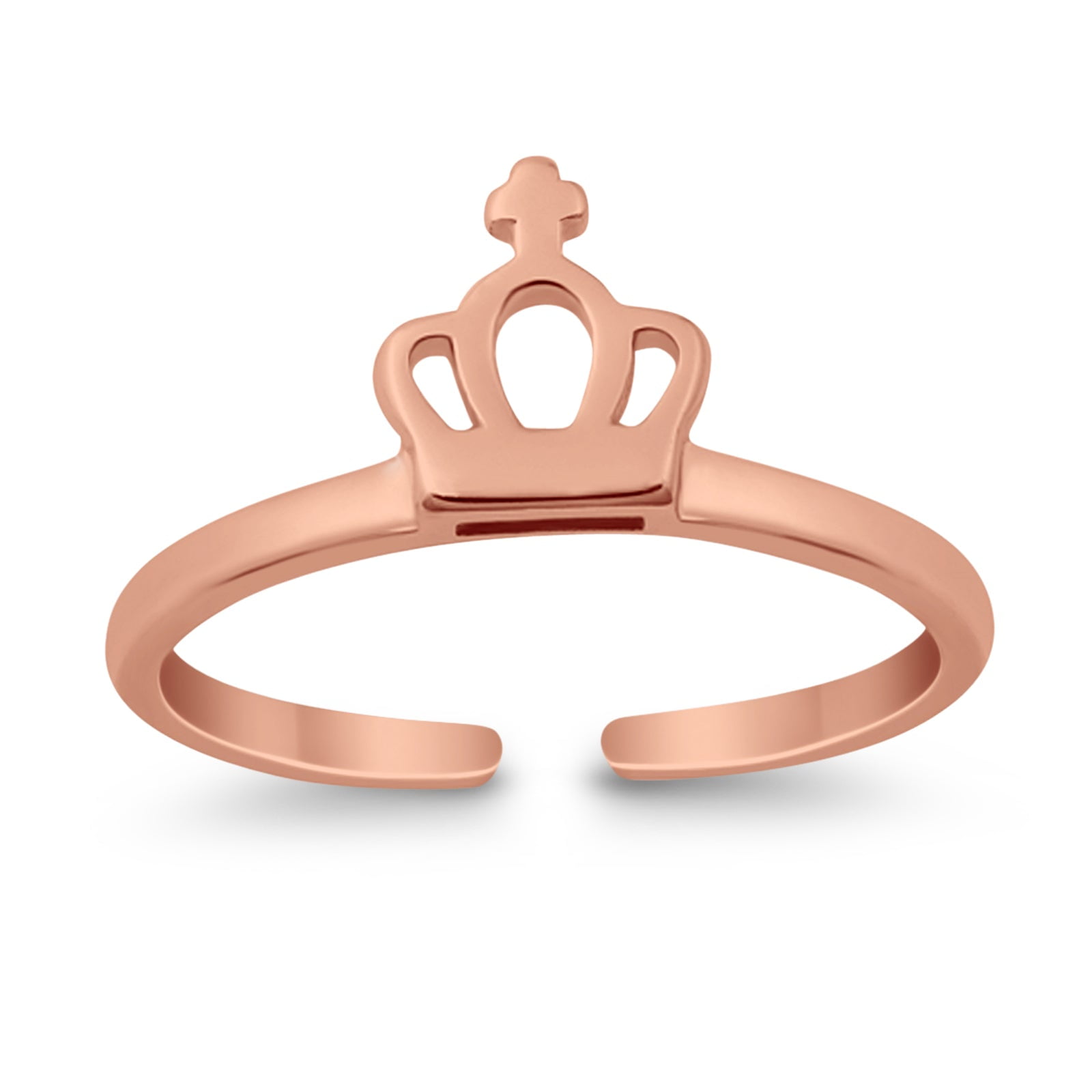 7mm- Crown Toe Band Ring 925 Sterling Silver Thin Adjustable Stylish ...