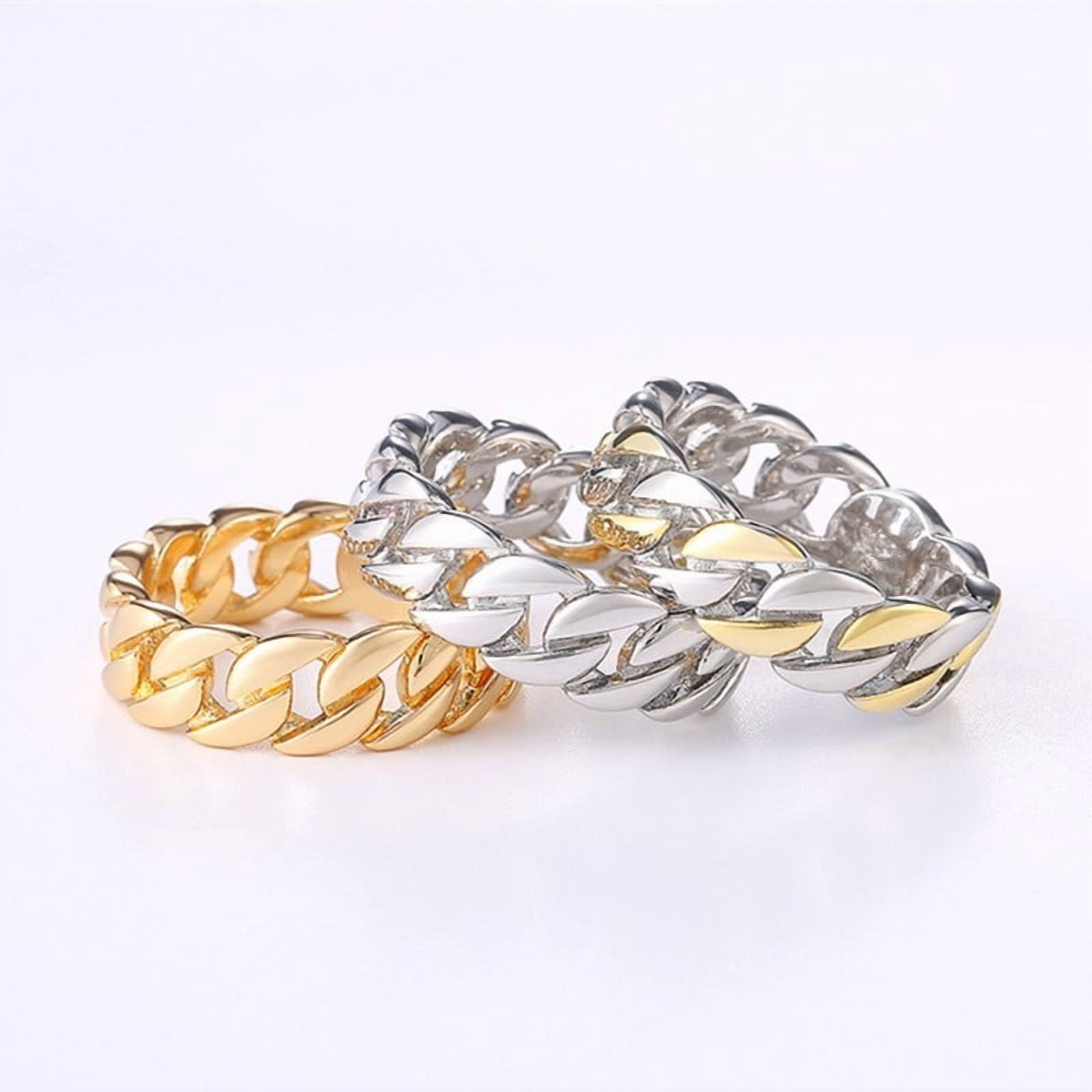 7mm Cuban Link Chain Eternity Ring - Walmart.com