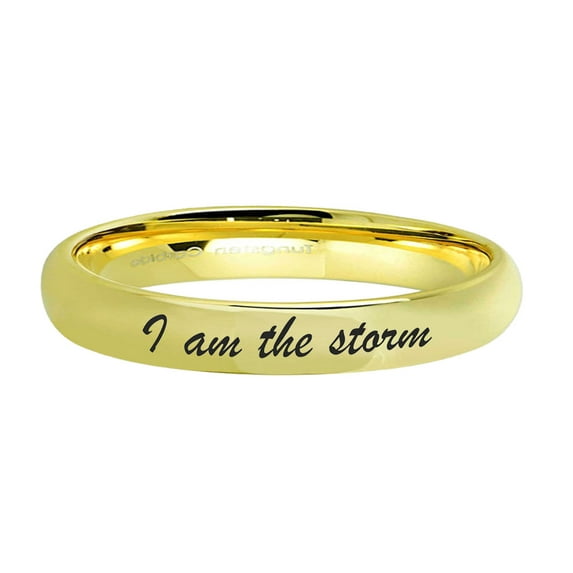 7mm Gold Dome Tungsten I Am The Storm Rings - Walmart.com