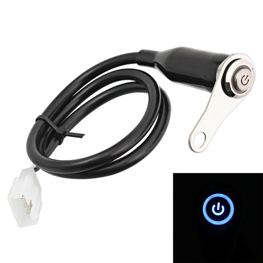 7mm Motorcycle Switch ON+OFF Handlebar Mount Push Button 12V LED Light ...