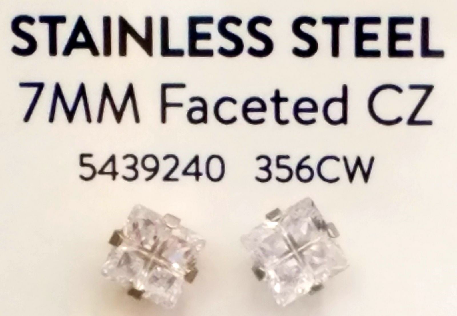 7mm Pp Facet Cz Earring - Walmart Business Supplies