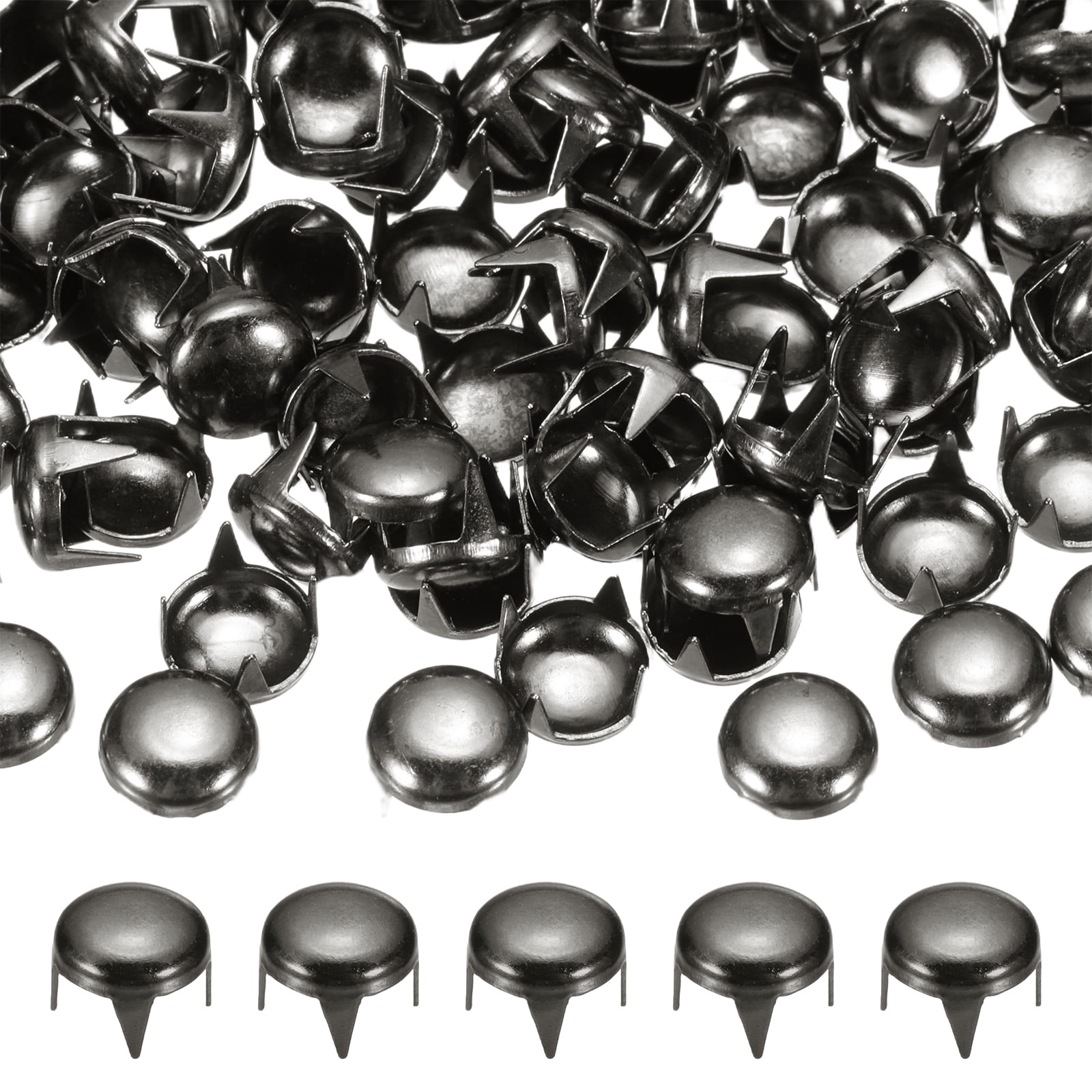 7mm Round Dome Rivet, 90 Pcs Metal 4 Claw Spike Spot Stud Punk Rock ...