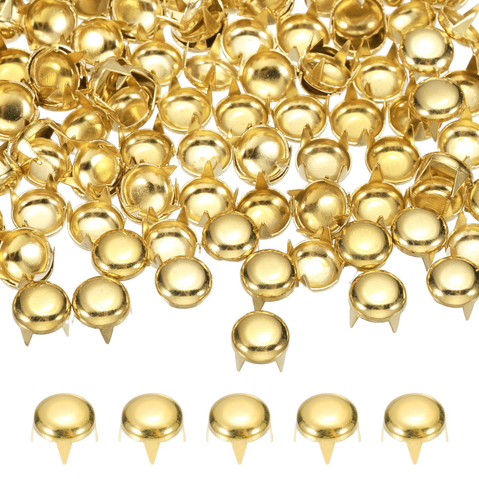 7mm Round Dome Rivet, 90 Pcs Metal 4 Claw Spike Spot Stud Punk Rock ...