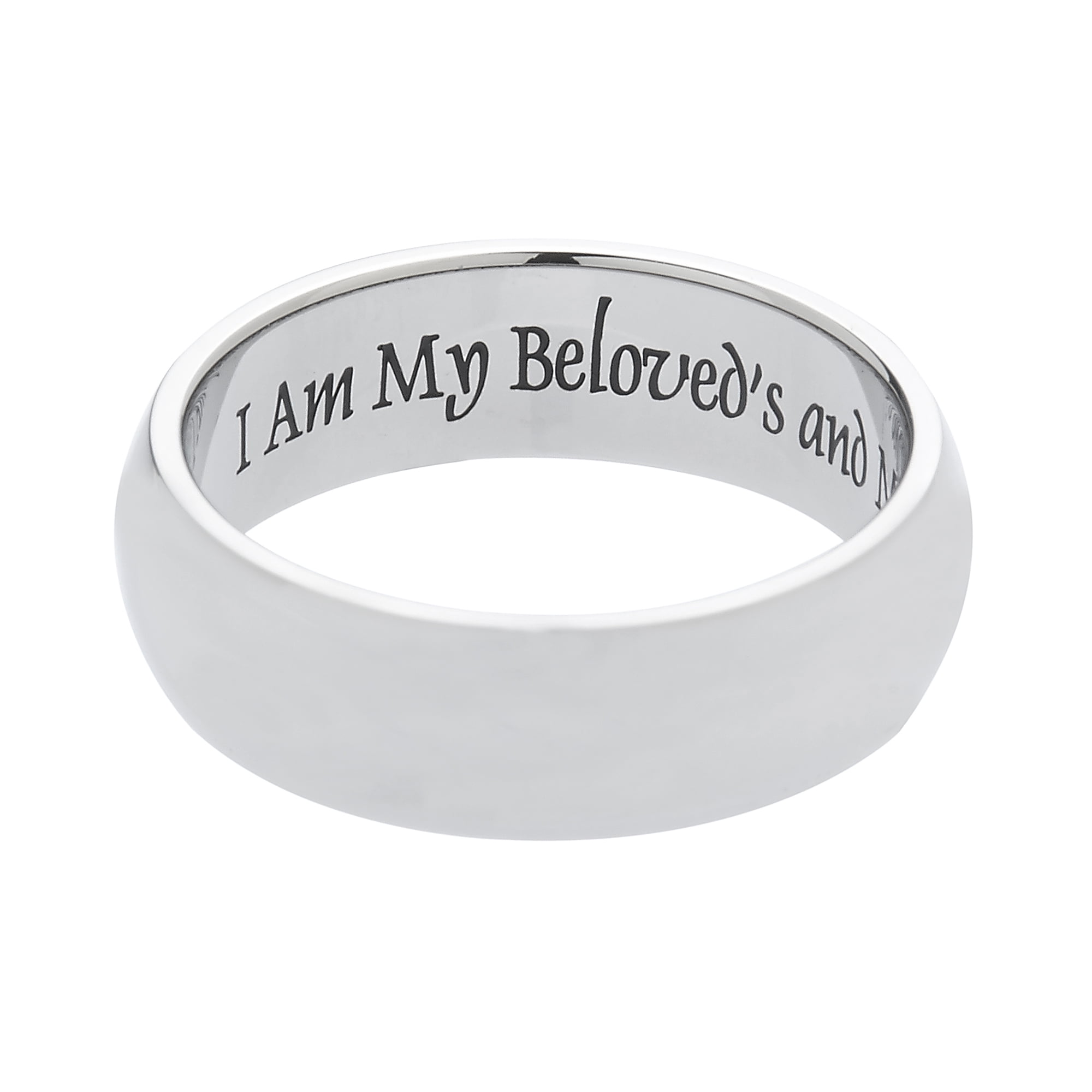 7mm Stainless Steel Men Women Wedding Rings - I Am My Beloved's and My ...