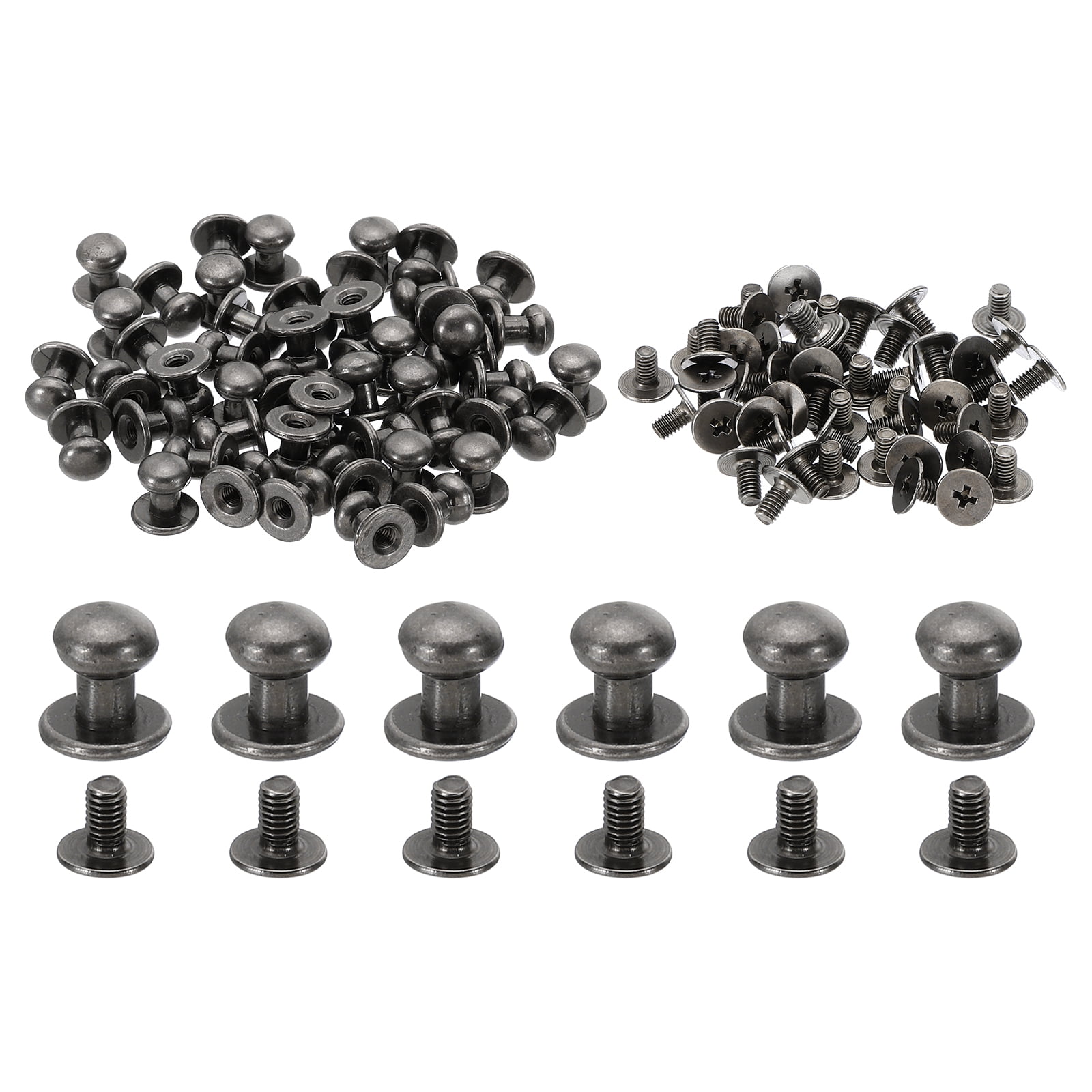 7mm Studs for Clothing, 50 Sets Studs and Spikes Leather Rivets Screw ...
