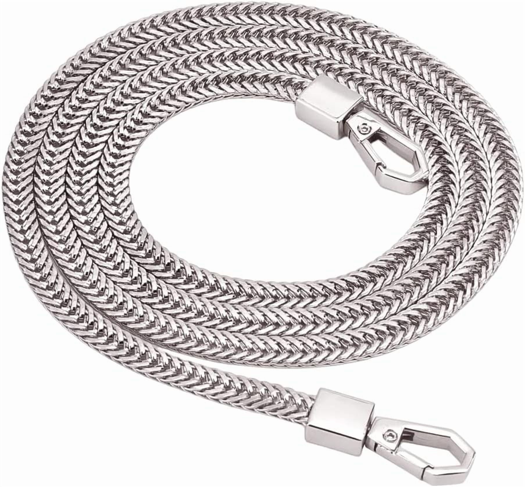 7mm Wide 41.7 inch Snake Bone Chain Bag Iron Cuban Flat Link Chain ...