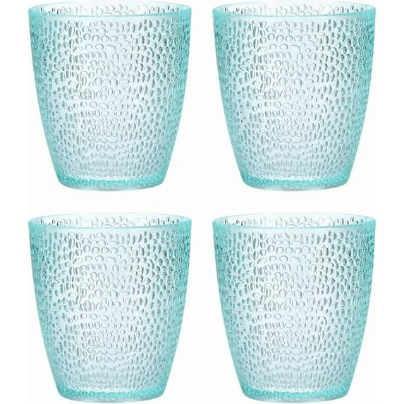 7oz Acrylic Drinking Glasses, 4Pcs Plastic Reusable Tumblers Drinkware ...