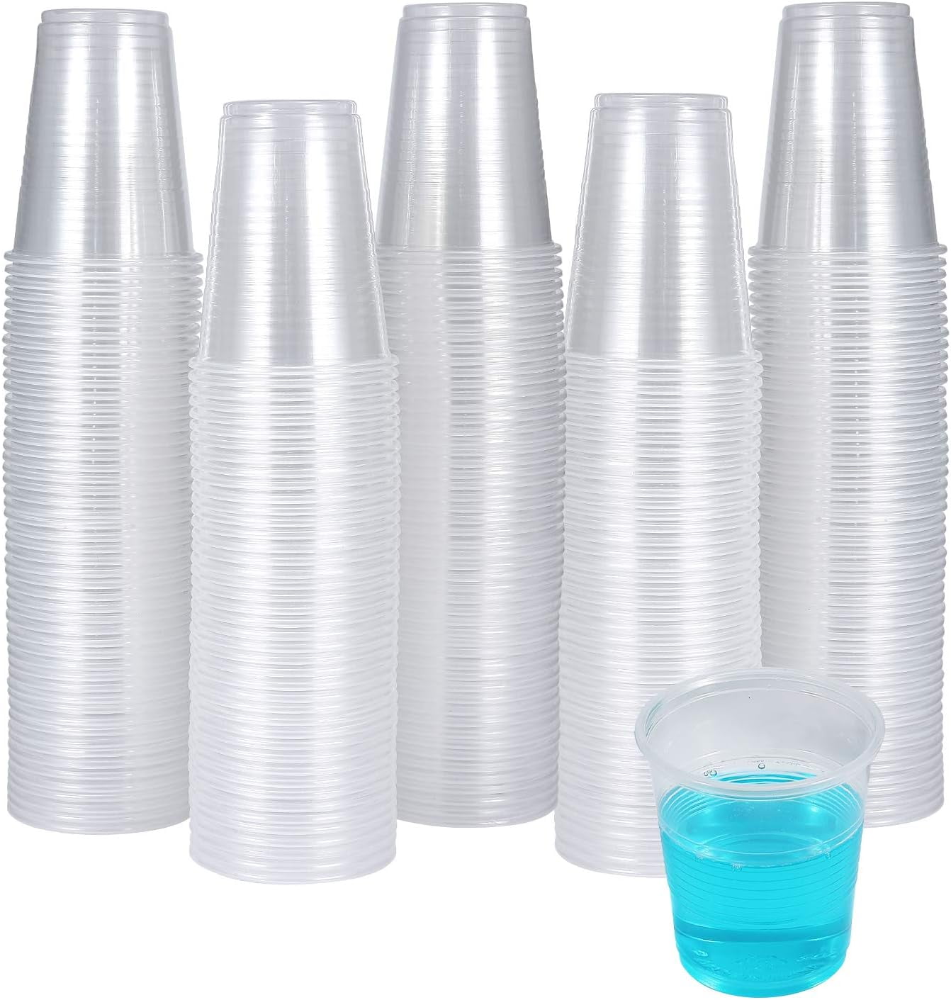 7oz Plastic Cups 300 Pack， Disposable Clear Party Cups for Home, School ...