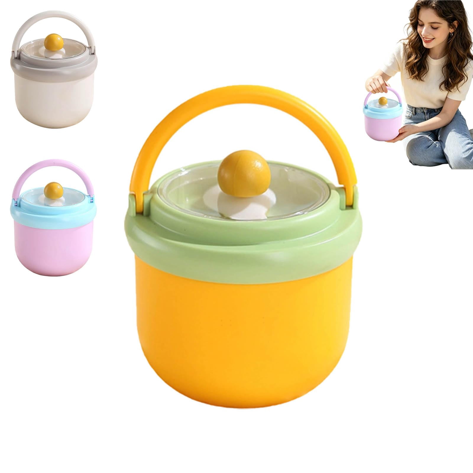 7oz Portable Lunch Food Jar with Handle, 304 Stainless Steel Leakproof ...