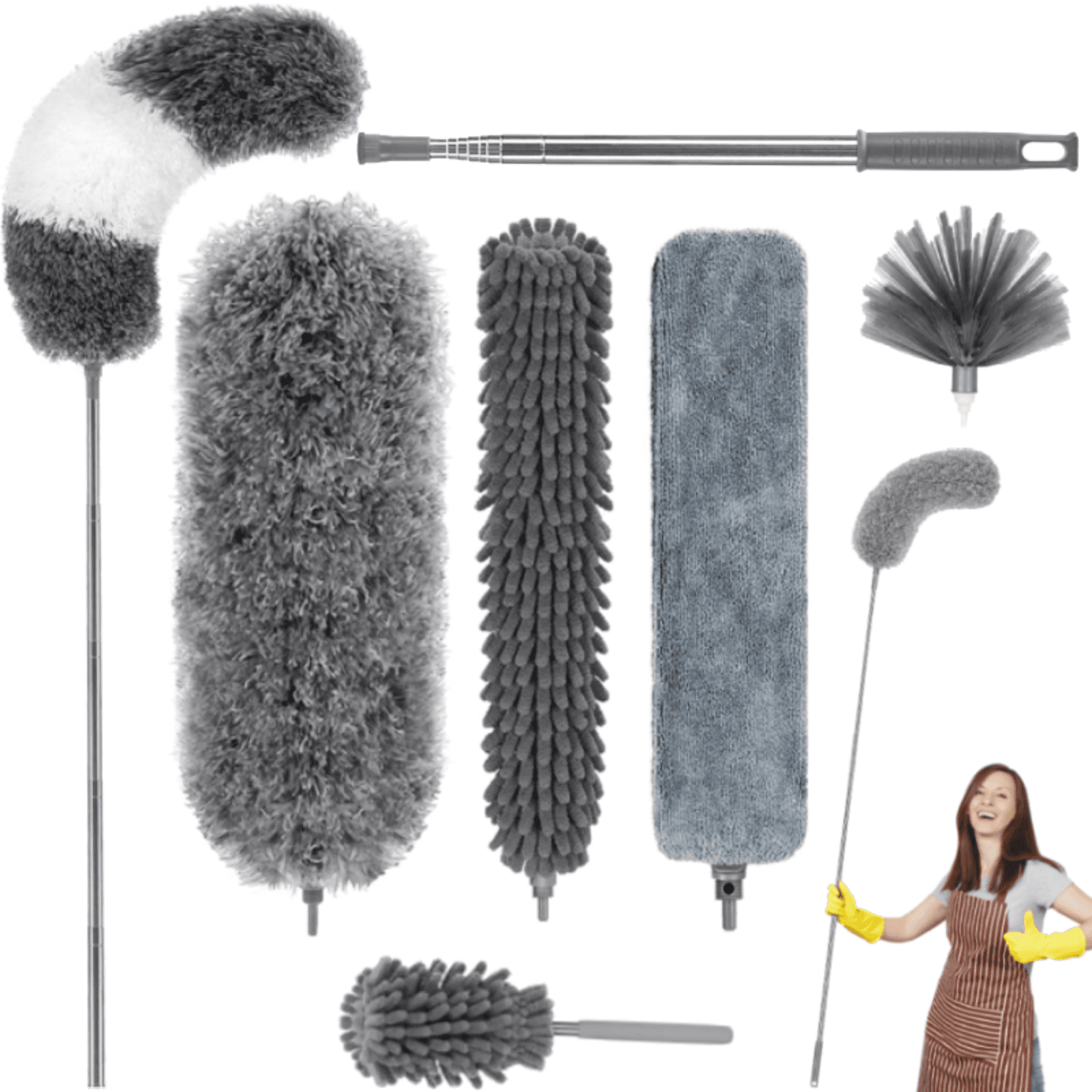 7pack Microfiber Feather Duster,Reusable Bendable Washable Cobweb ...