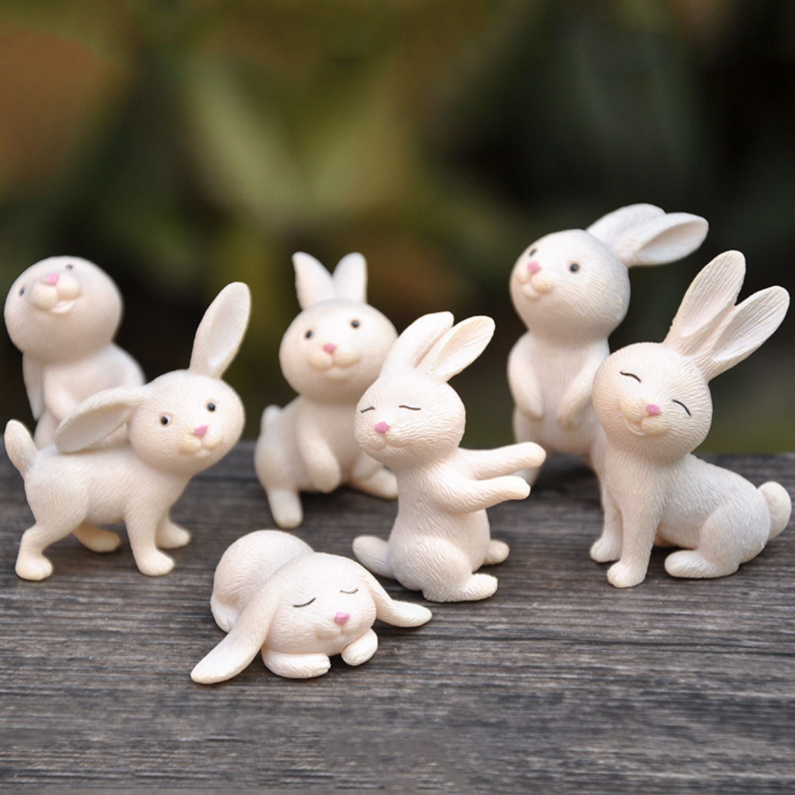 7pc Set Of Cartoon Mini Simulation Cute Naughty Long Ear Rabbit Doll ...