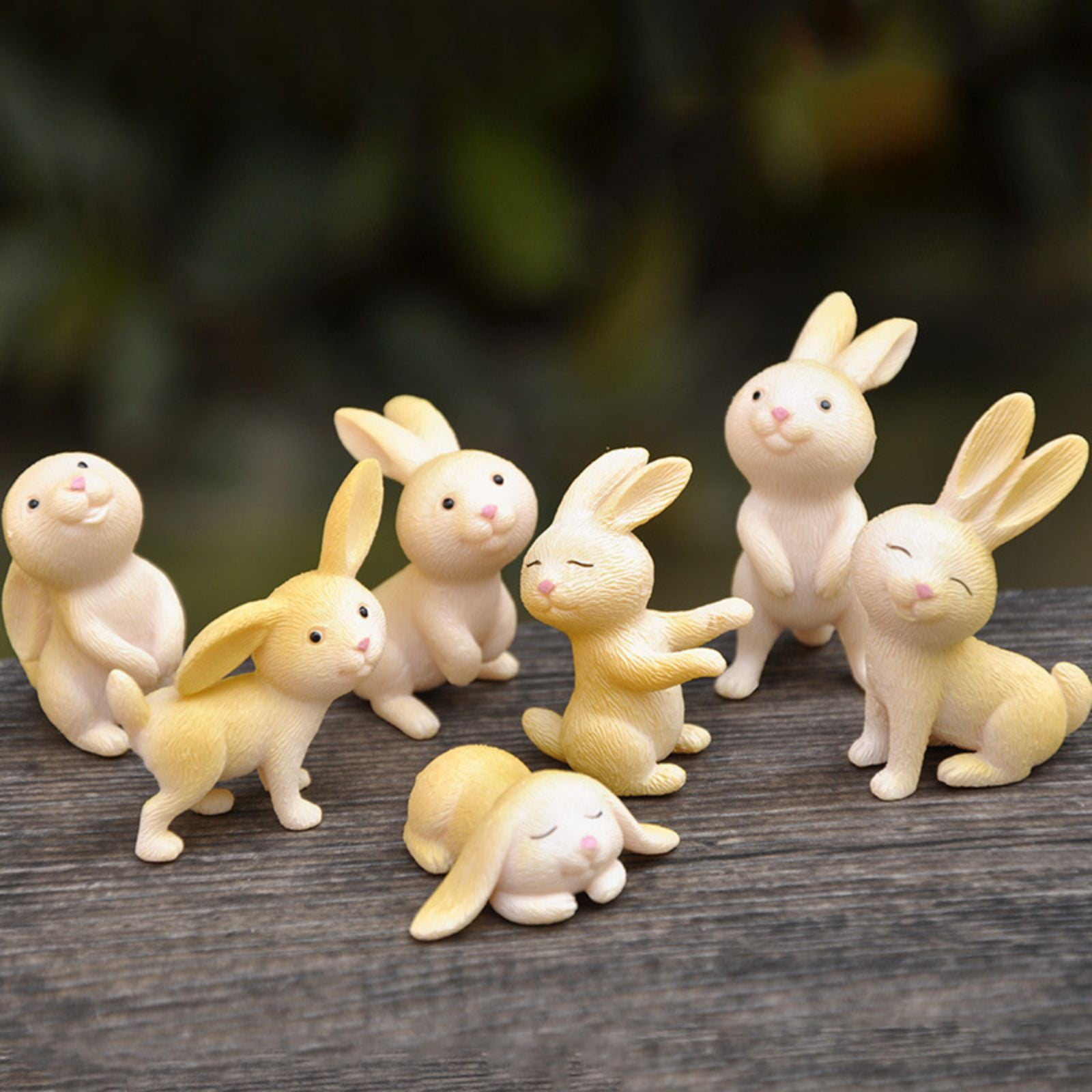 7pc Set Of Cartoon Mini Simulation Cute Naughty Long Ear Rabbit Doll ...