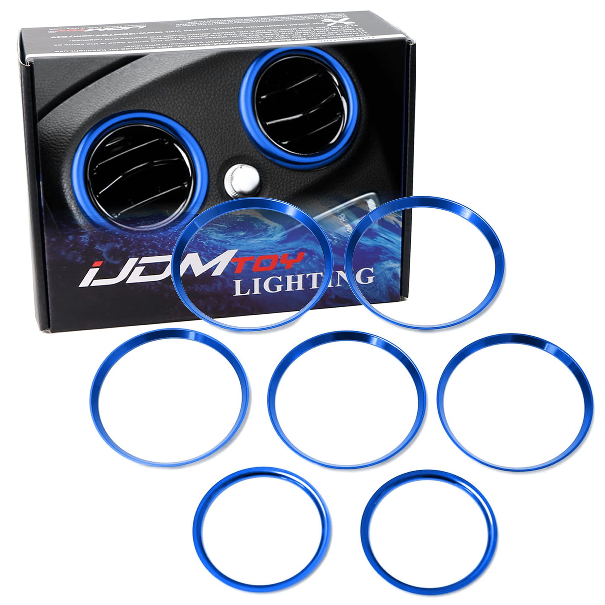 7pc Sports Blue Aluminum Air Conditioner Vent/Opening Outer Trim ...