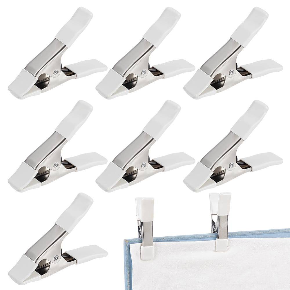 7pcs 4" Spring Clip Background Clips Clamp White Heavy Duty Spring ...