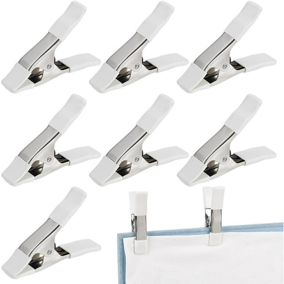 7pcs 4" Spring Clip Background Clips Clamp White Heavy Duty Spring ...