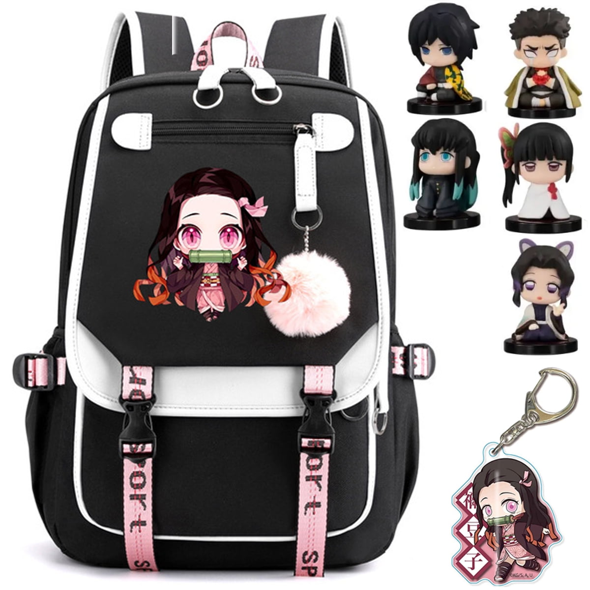 7pcs Anime Demon Slayer Nezuko School Backpack kits - Walmart.com