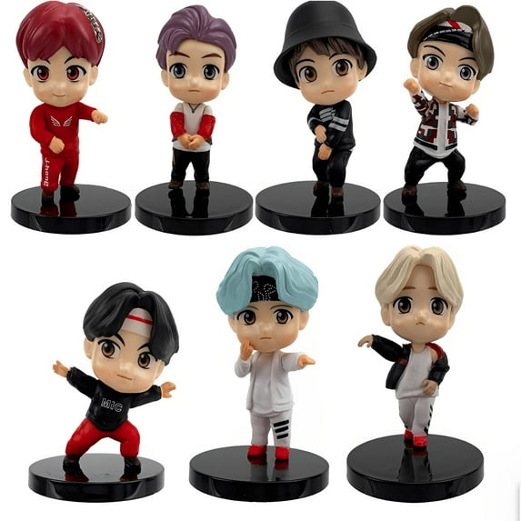 7pcs BTS Cake Toppers Character Set of action Figures Toys，BTS Mini ...