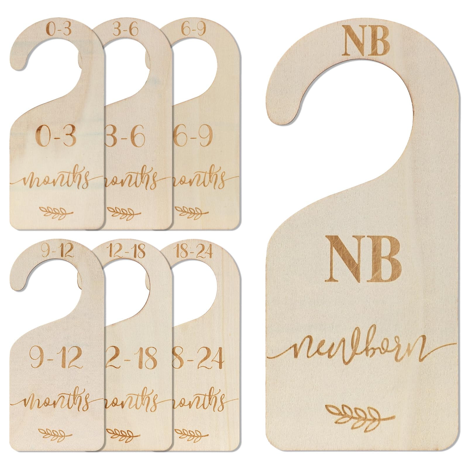 7pcs Baby Closet Dividers, Wooden Nursery Hanger Dividers Infant ...
