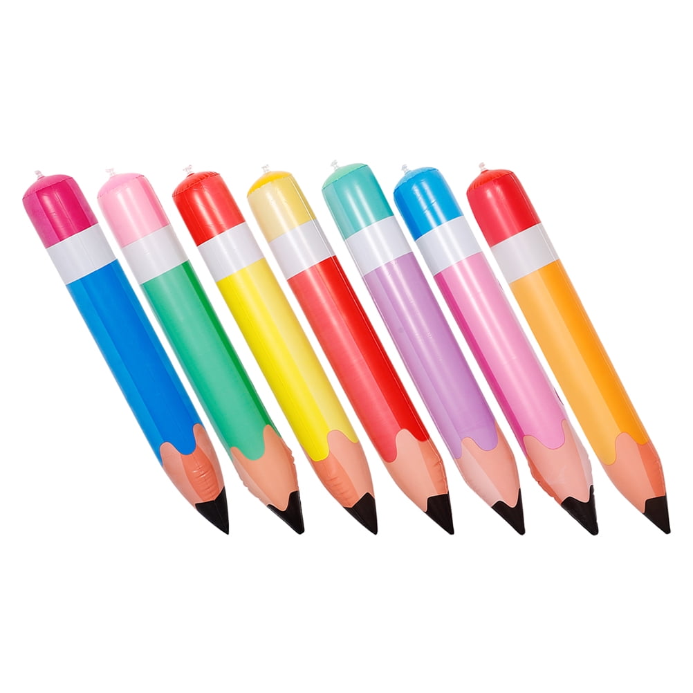 7pcs Back To School Inflatable Pencil Decorations Pvc Blow Up Pencils ...