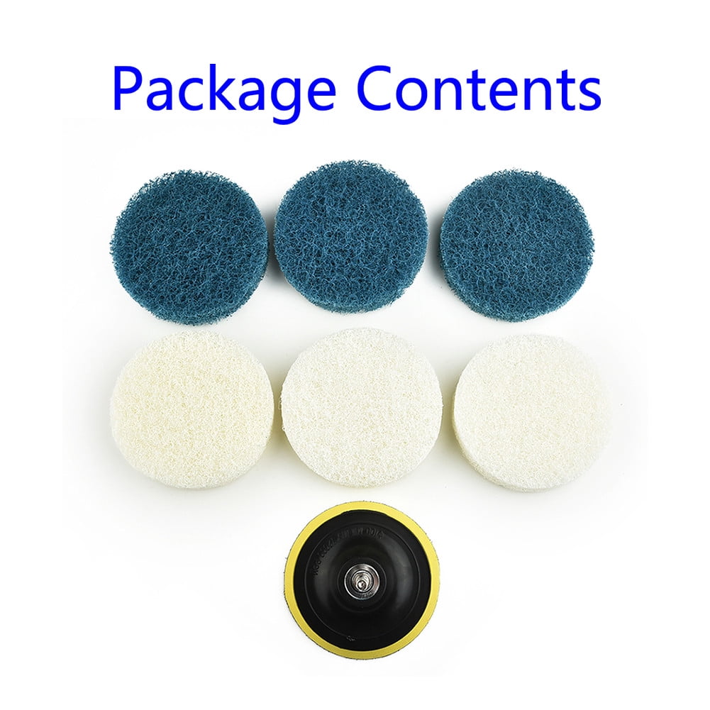 7pcs Bathroom Cleaning Drill Accessory Kit Scouring Pad Sticky Disk ...