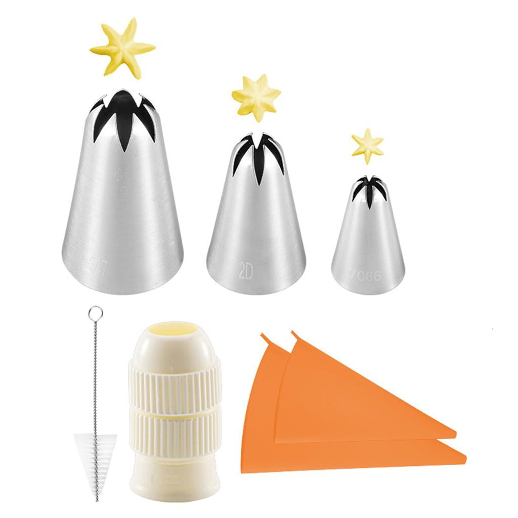 7pcs Cake Decorating Kits Supplies Numbered Piping Tips Icing Nozzles ...
