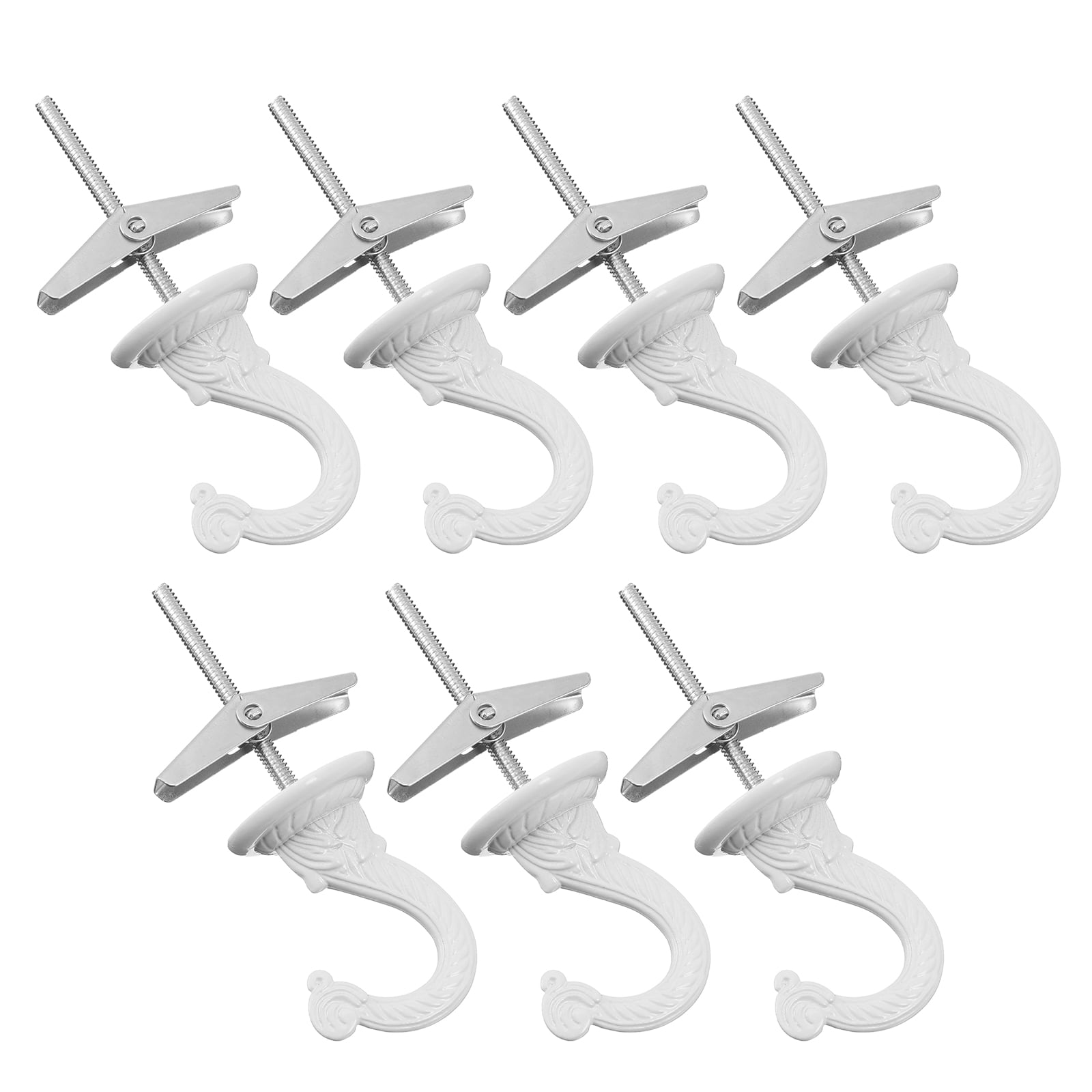 7 Pieces Iron Ceiling Hooks for Home Use Hanging Small Items White ...