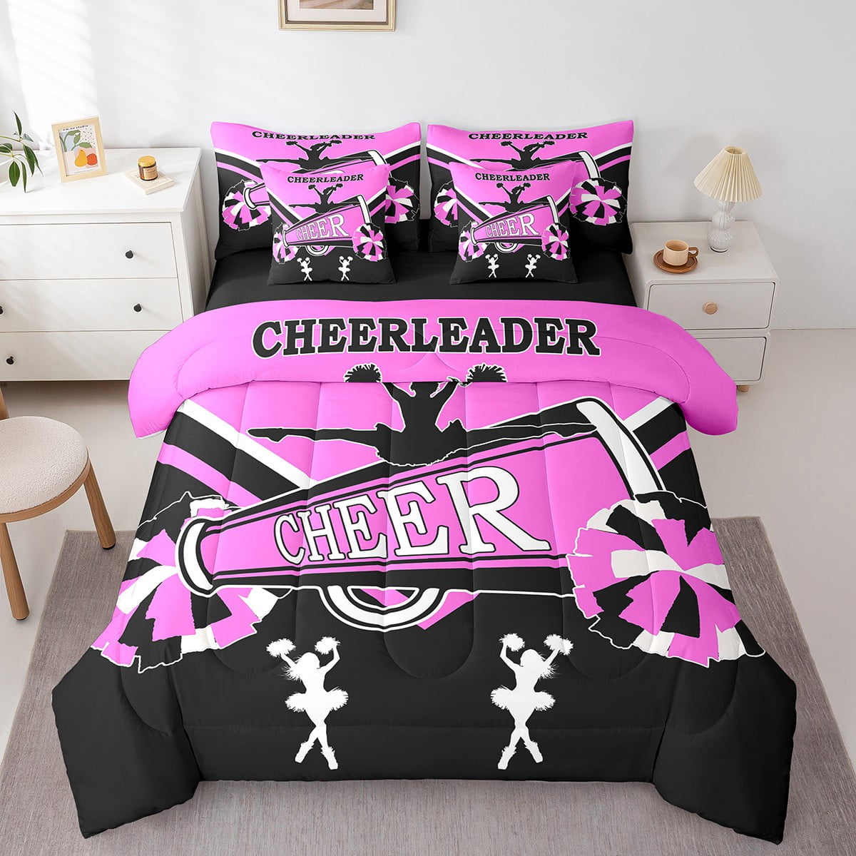 7pcs Cheerleading Bedding King Size Dance Princess Comforter Set ...