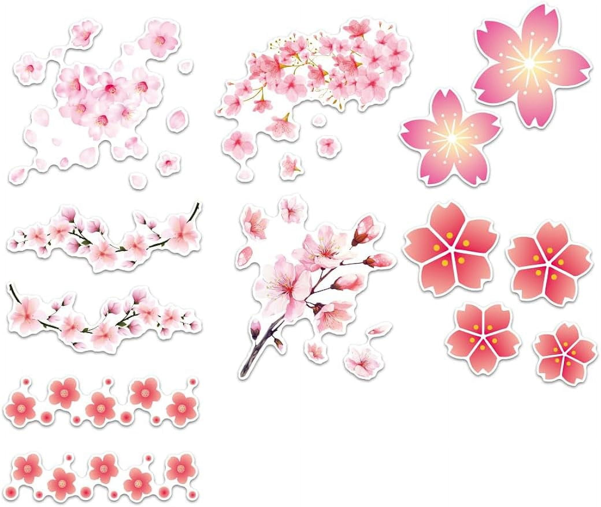 7pcs Cherry Blossoms Car Decal Set Waterproof Cherry Blossoms Decals ...
