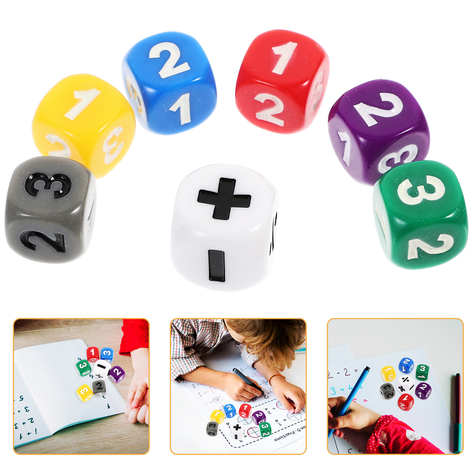 7pcs Child Educational Dices Mathematics Dice Kids Playthings Math Game ...