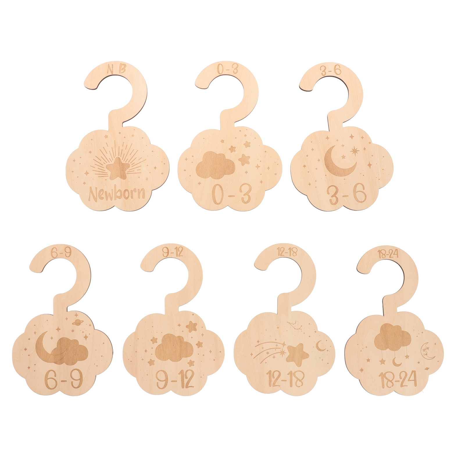 7pcs Clothing Size Dividers Baby Room Divider Nursery Clothes Dividers ...