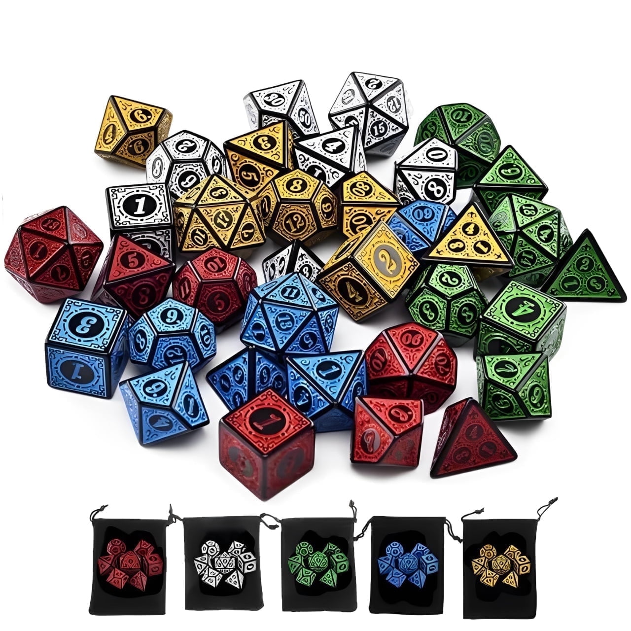 7pcs DND Dice Set, Polyhedron Dice, Table Game Dice Role-Playing RPG ...
