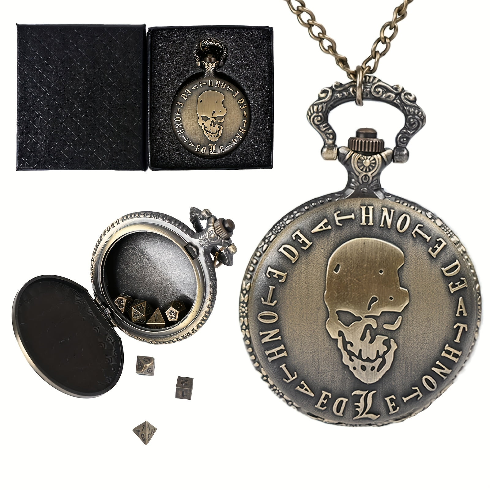 7pcs DND Portable Mini Dice Set With Pocket Watch Shell Polyhedral ...