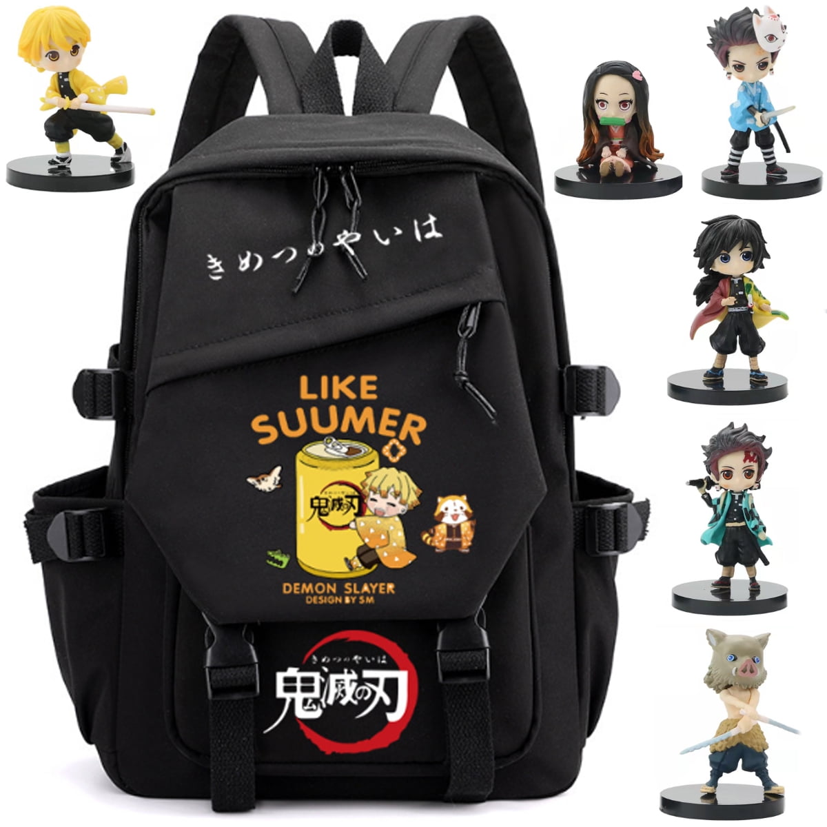 7pcs Demon Slayer Agatsuma Zenitsu School Backpack kits - Walmart.com