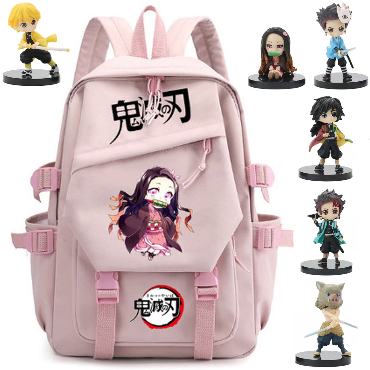 7pcs Demon Slayer Giyuu Teenage Backpack Students Bookbag - Walmart.com