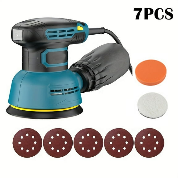 DEKO Electric Sander with 16 Sandpapers, 14000RPM, 5-Inch, High ...