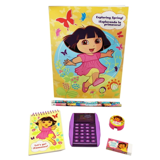 7pcs Dora the Explorer Exploring Notebook Calculator Pencil Set ...