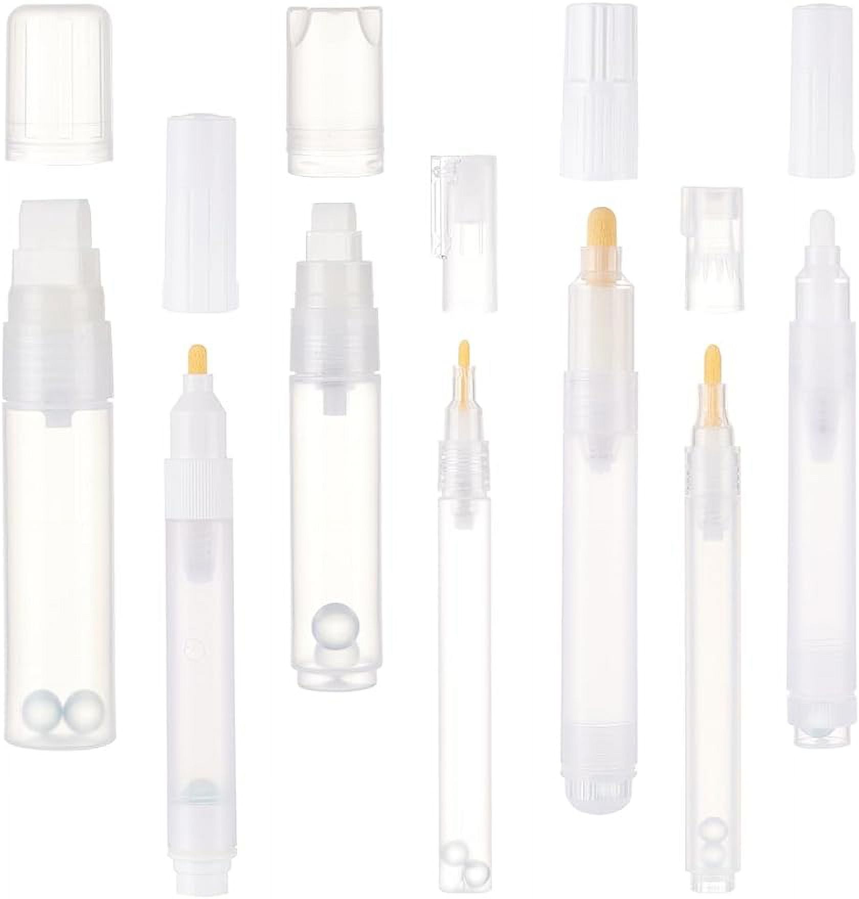 7pcs Empty Refillable Paint Pens Empty Plastic Paint Marker White Paint ...