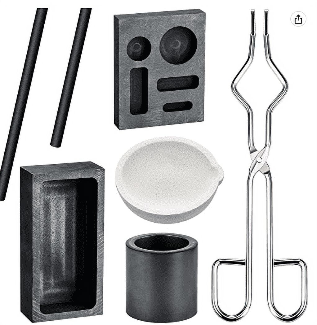 7pcs Graphite Crucible Kit, Melting Casting Including Graphite Mold ...