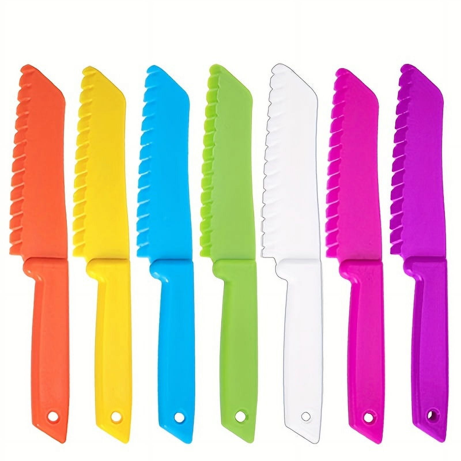 7pcs Kid Plastic Kitchen Knife Set - Safe Cooking Chef Nylon Knives For ...