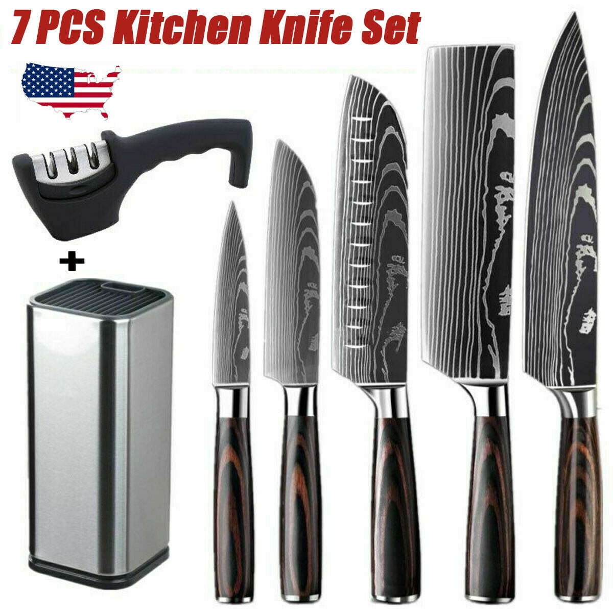 "7pcs Kitchen Chef Knife Set,High Carbon Japanese stainless Steel Ultra ...
