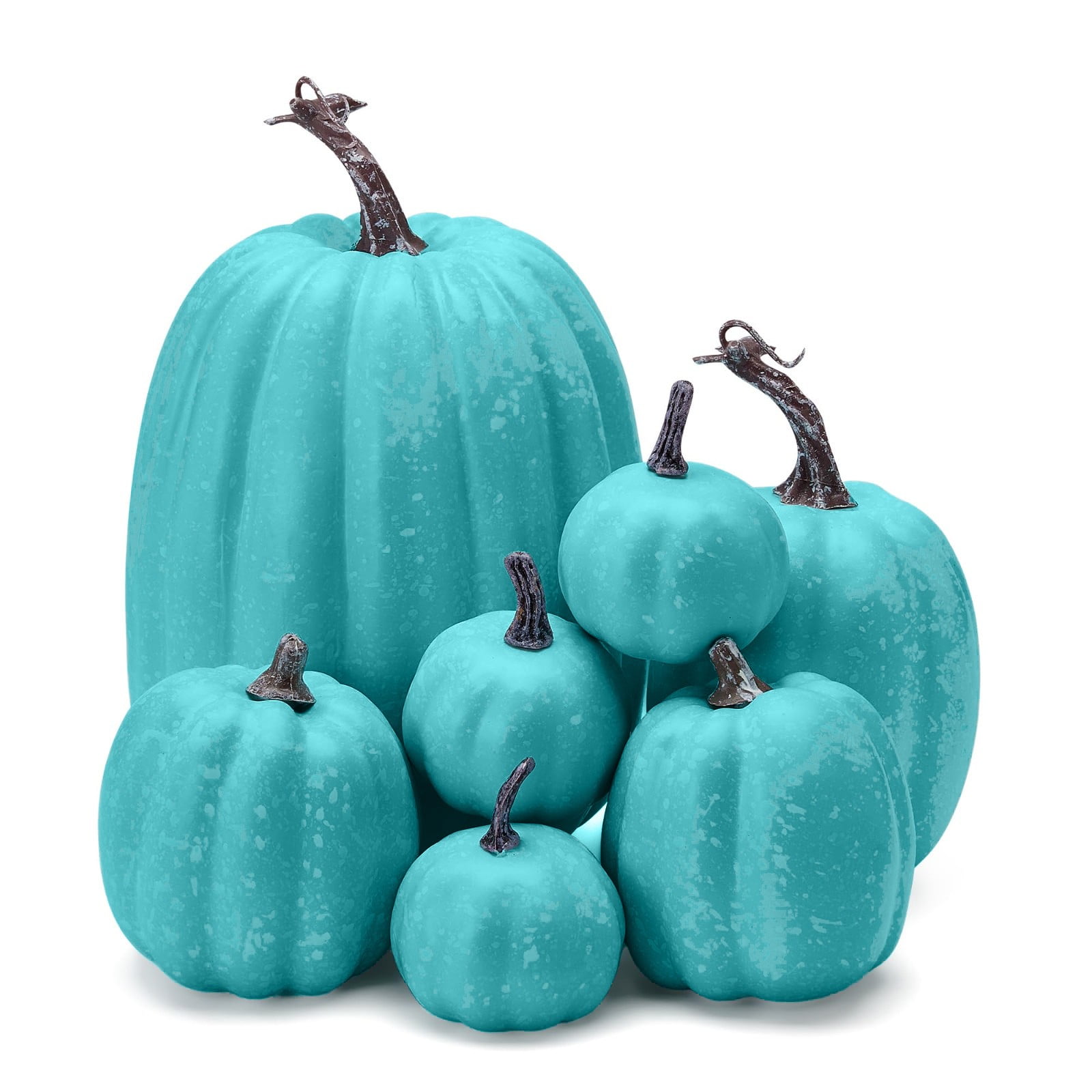7pcs Large Artificial Pumpkins DIY White Decorative Foam Pumpkins Cute ...