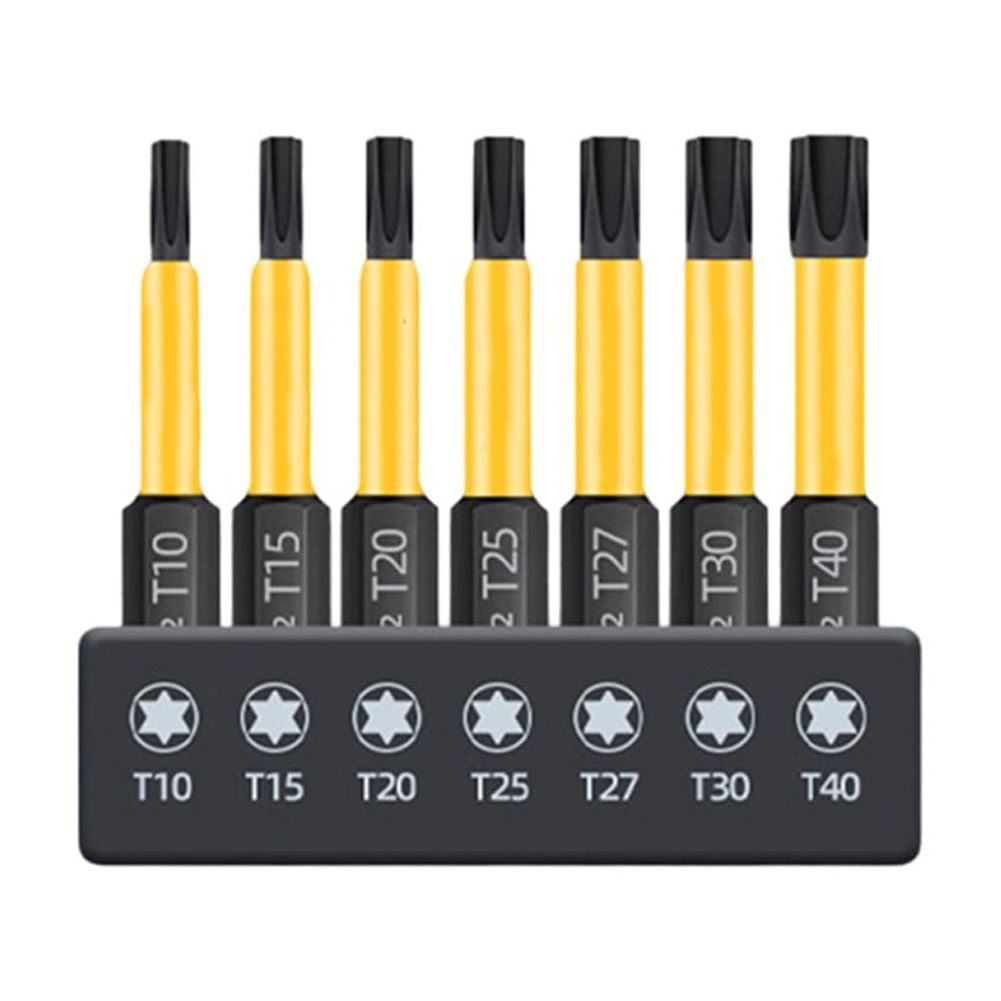 7pcs Magnetic Screwdriver Bit Set Torx Star 1/4 In Hex Shank Electric ...