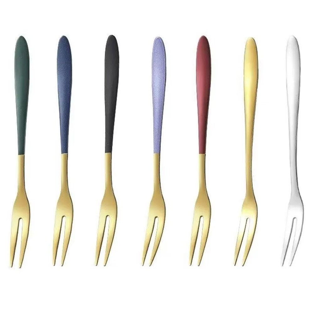 7pcs Metal Fruit Forks Small Salad Forks Children's Food Picks for ...